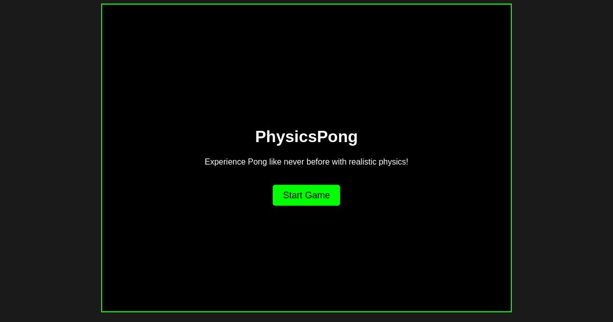 PhysicsPong - The Ultimate Physics-based Pong Game