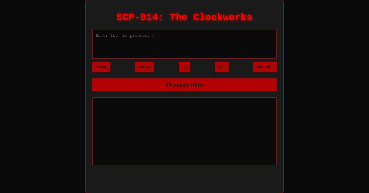 SCP-914 Emulator: The Clockworks