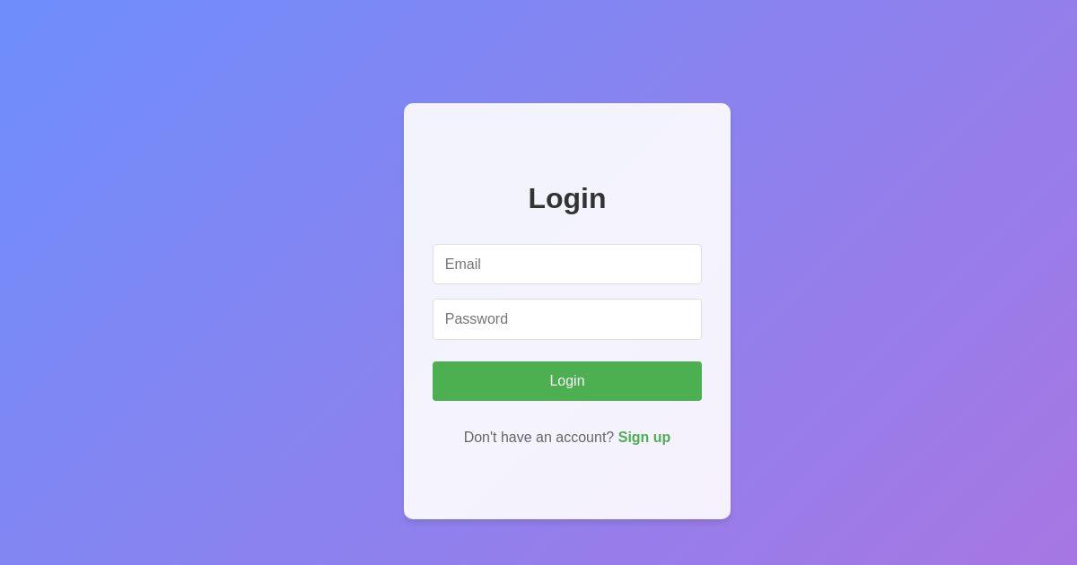Login/Signup Page