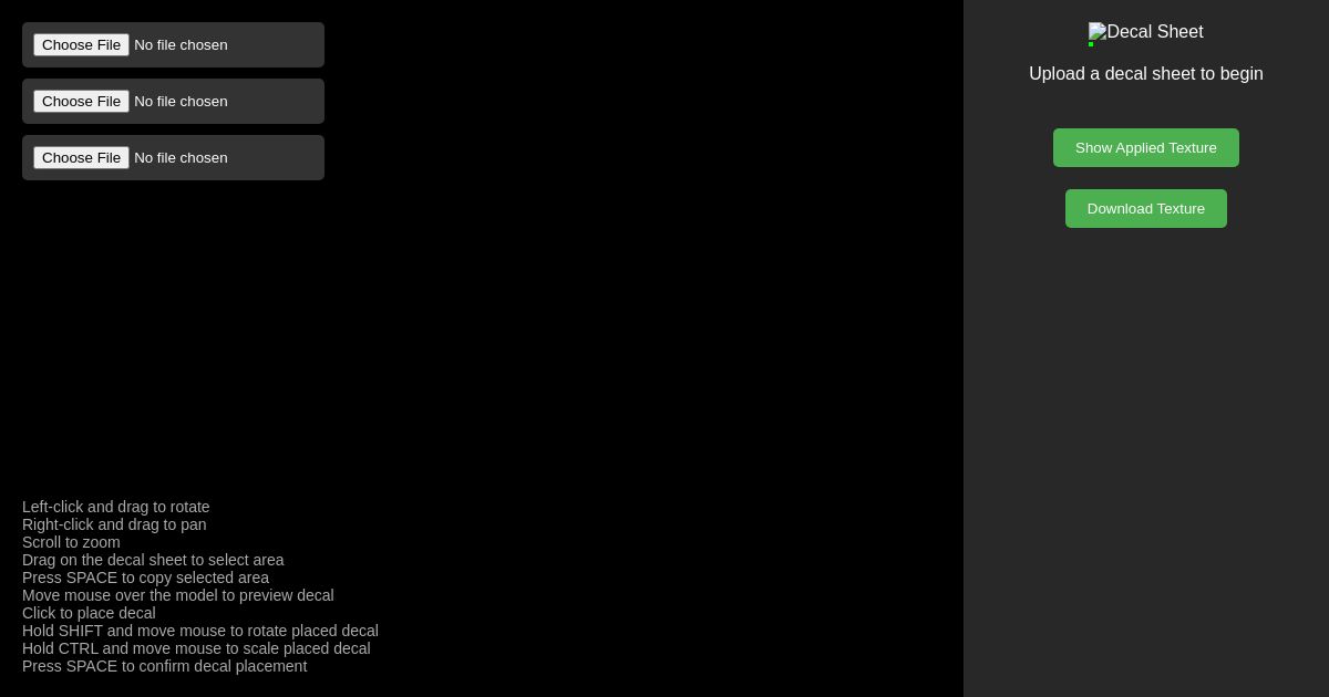 WebSim 3D Viewer with Rotatable and Scalable Decal Preview