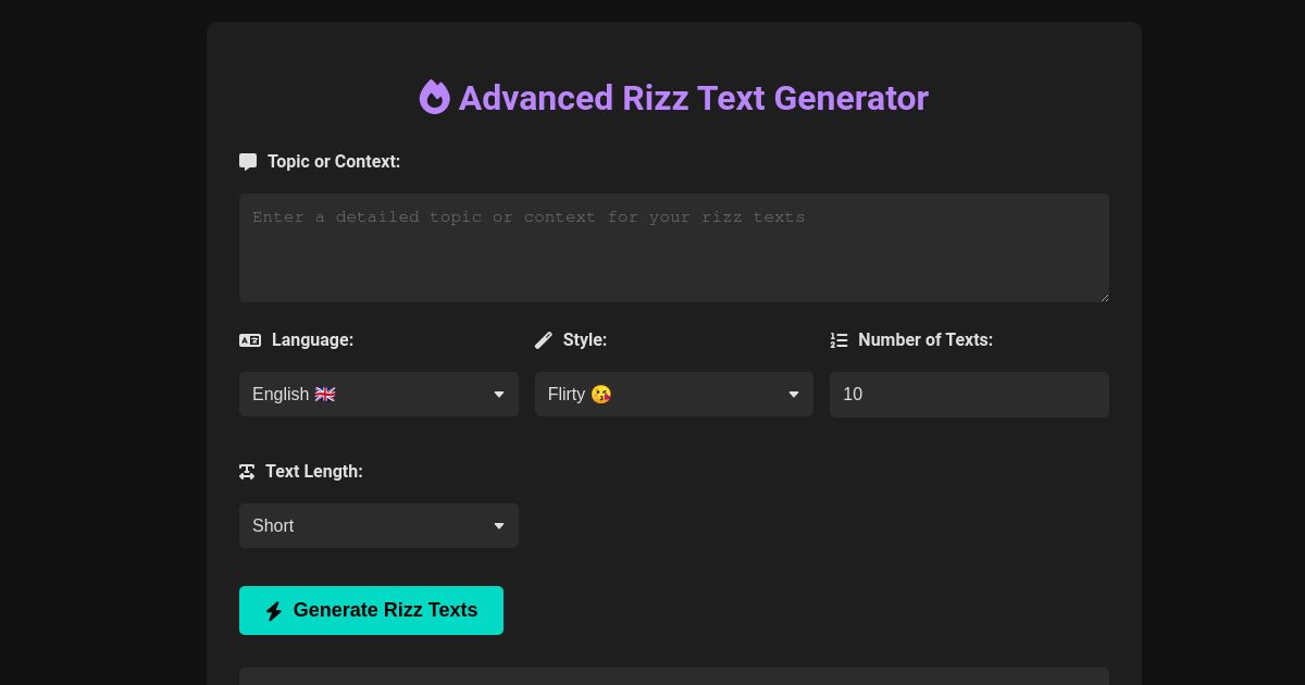 Advanced Rizz Text Generator