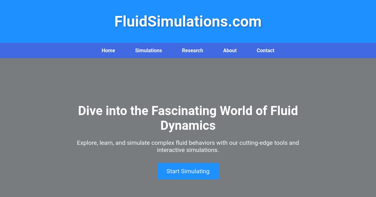 FluidSimulations.com - Explore the World of Fluid Dynamics