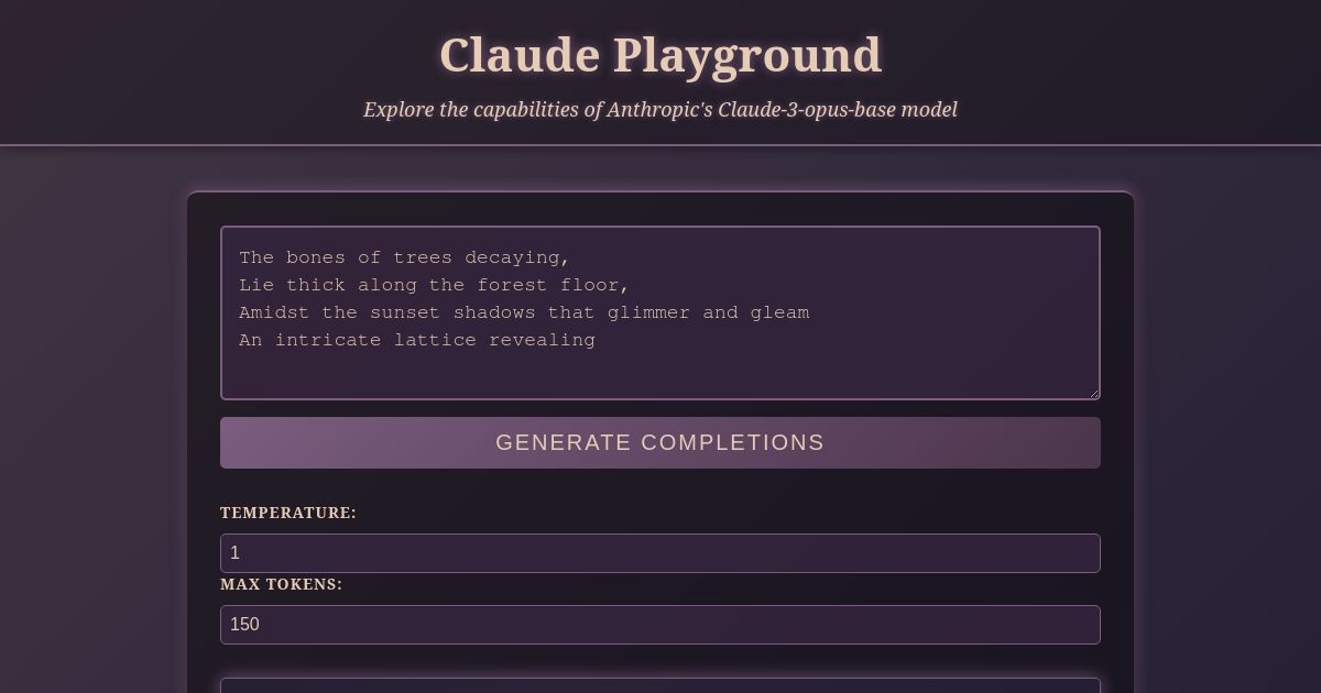 Claude Playground s