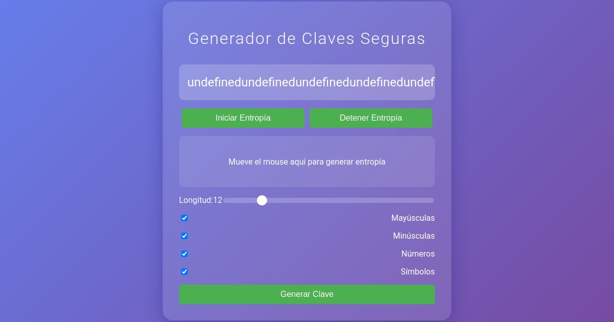 Generador de Claves Seguras Mejorado