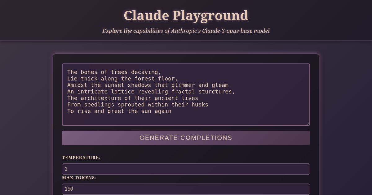 Claude Playground