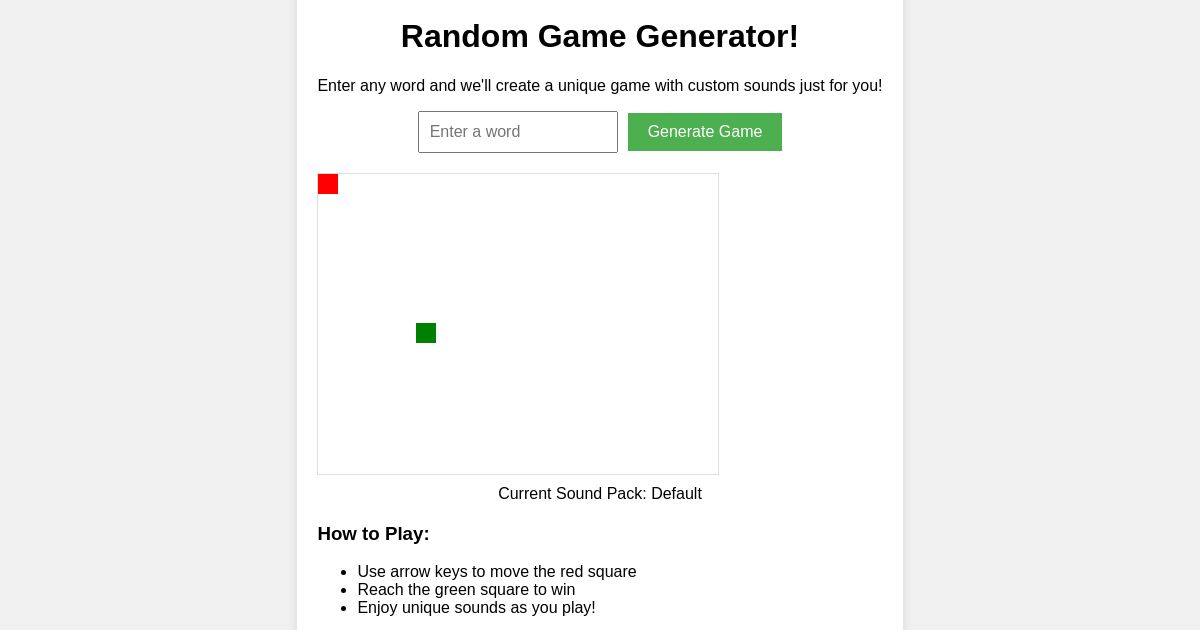 Random Game Generator! - Unique Sounds