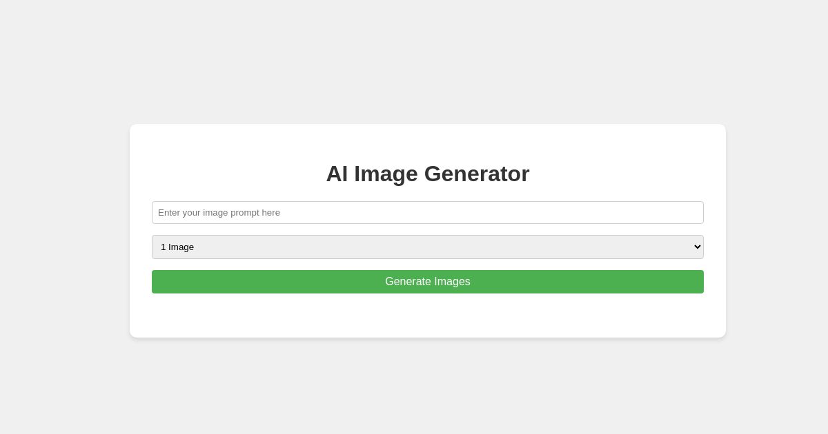 AI Image Generator Interface