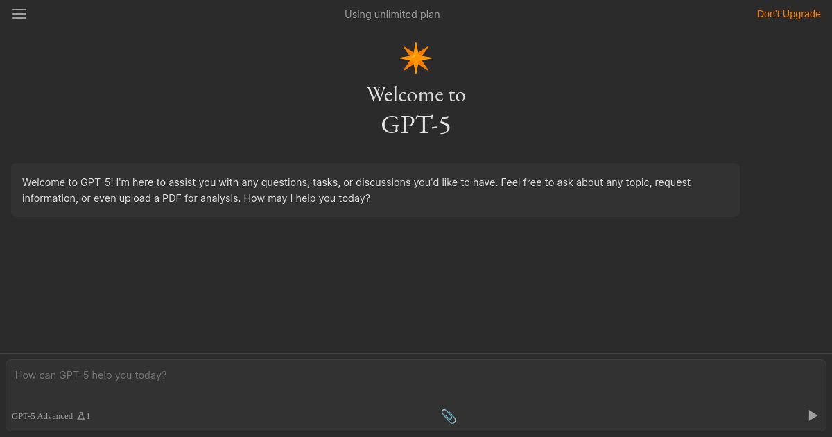 GPT-5 Advanced AI Interface