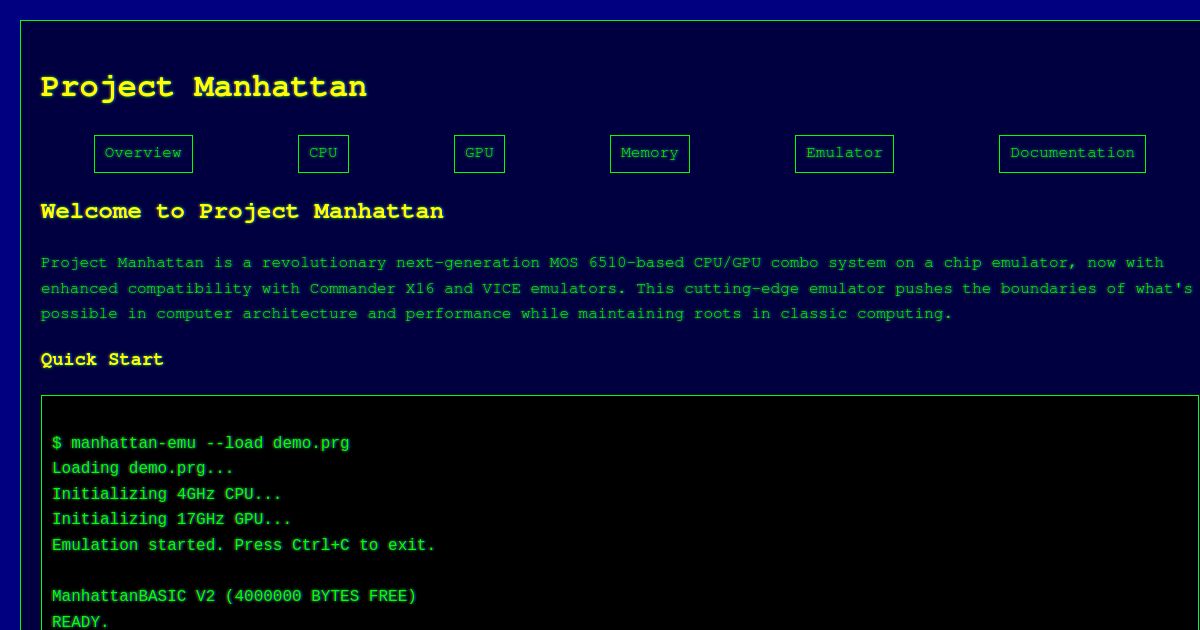 Project Manhattan - Home