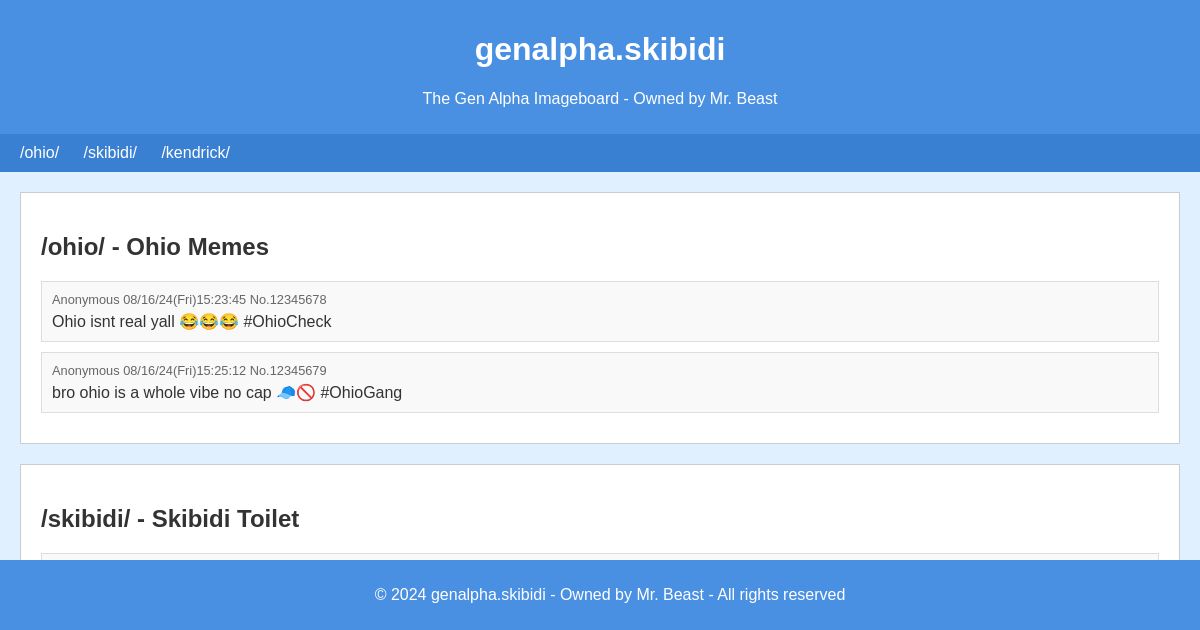 genalpha.skibidi - The Gen Alpha Imageboard