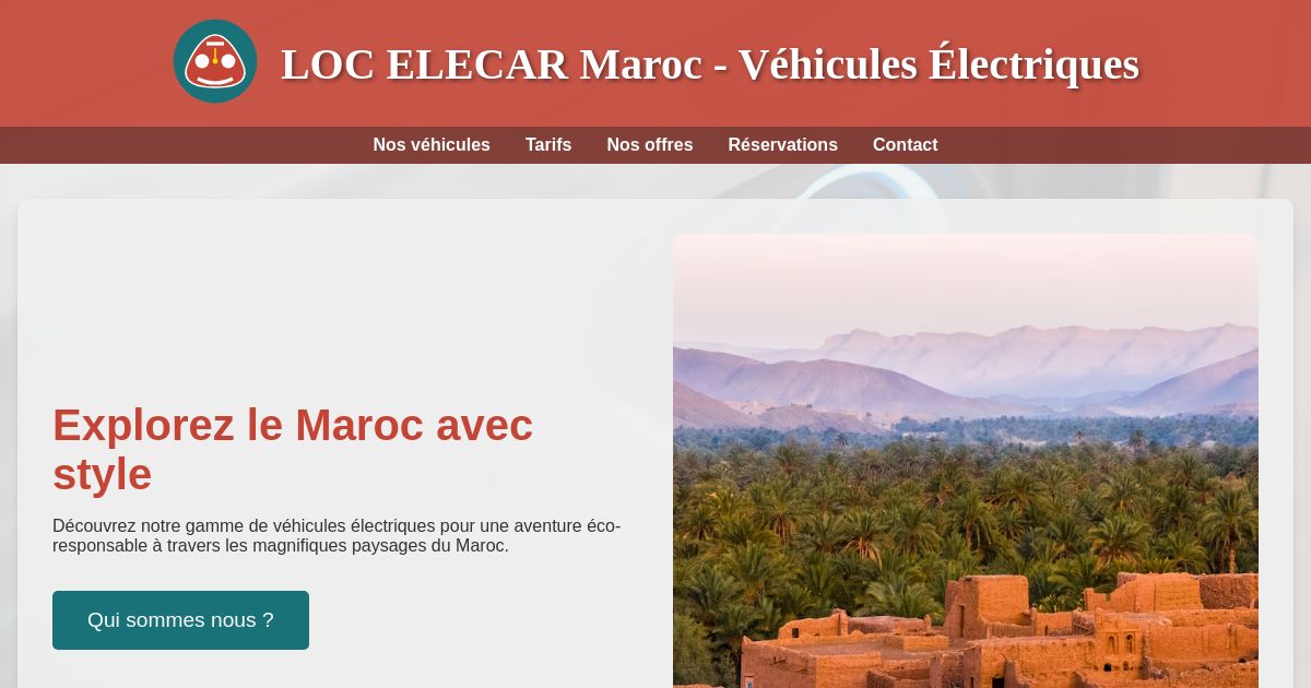 LOC ELECAR Maroc - Accueil Véhicules Électriques