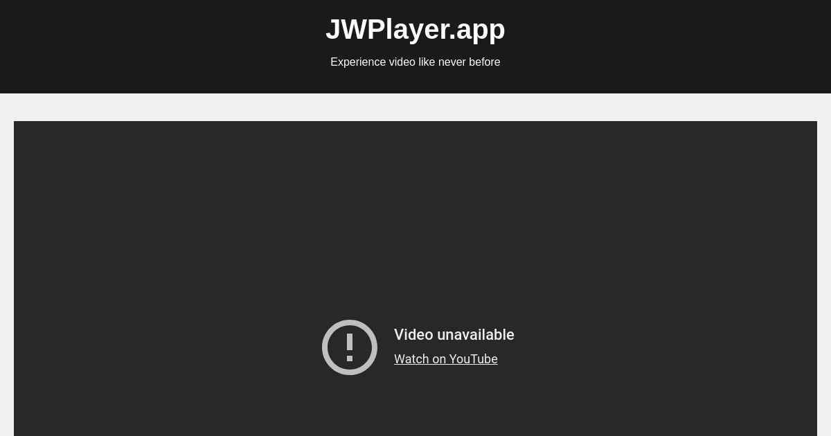 JWPlayer.app - Immersive Video Experience