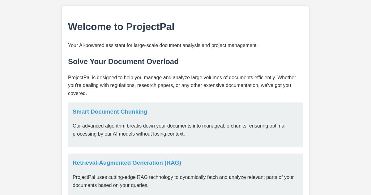 ProjectPal - AI-Powered Document Analysis