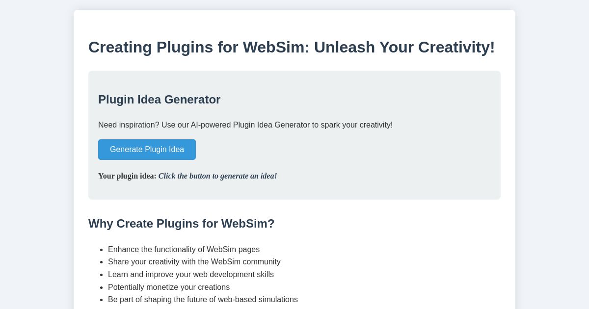 WebSim Plugin Creation Guide