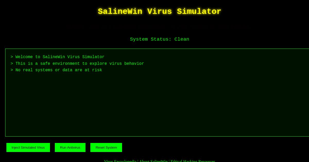 SalineWin Virus Simulator