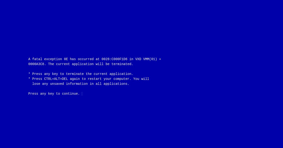 Windows - Blue Screen of Death style