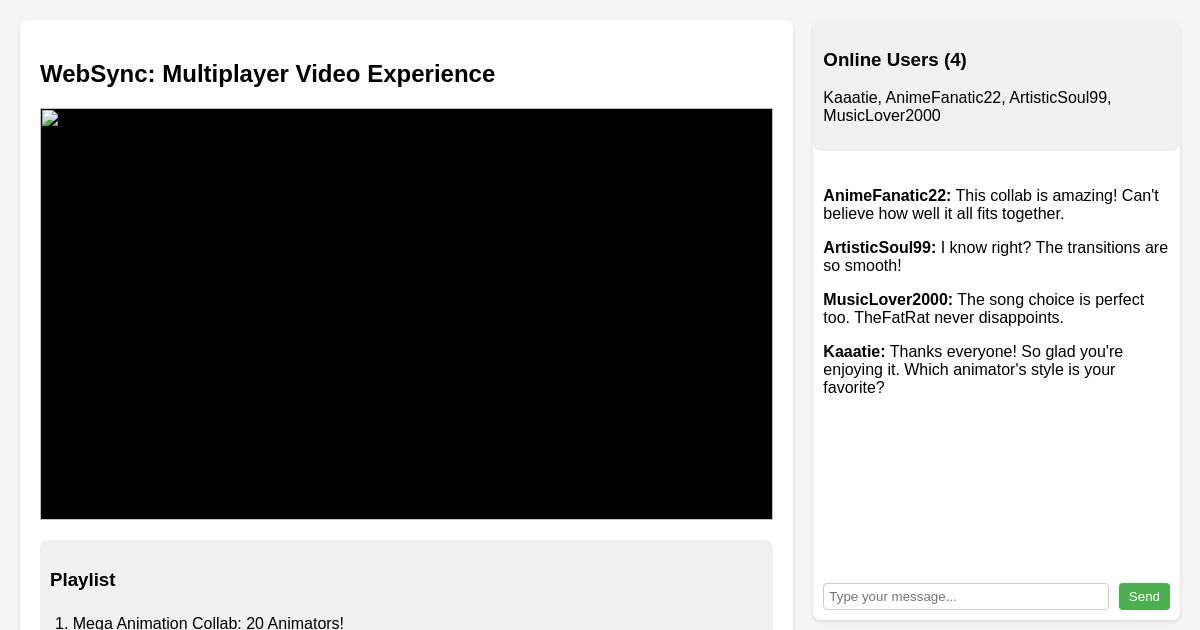 WebSync: Multiplayer Video Experience | WebSim AI