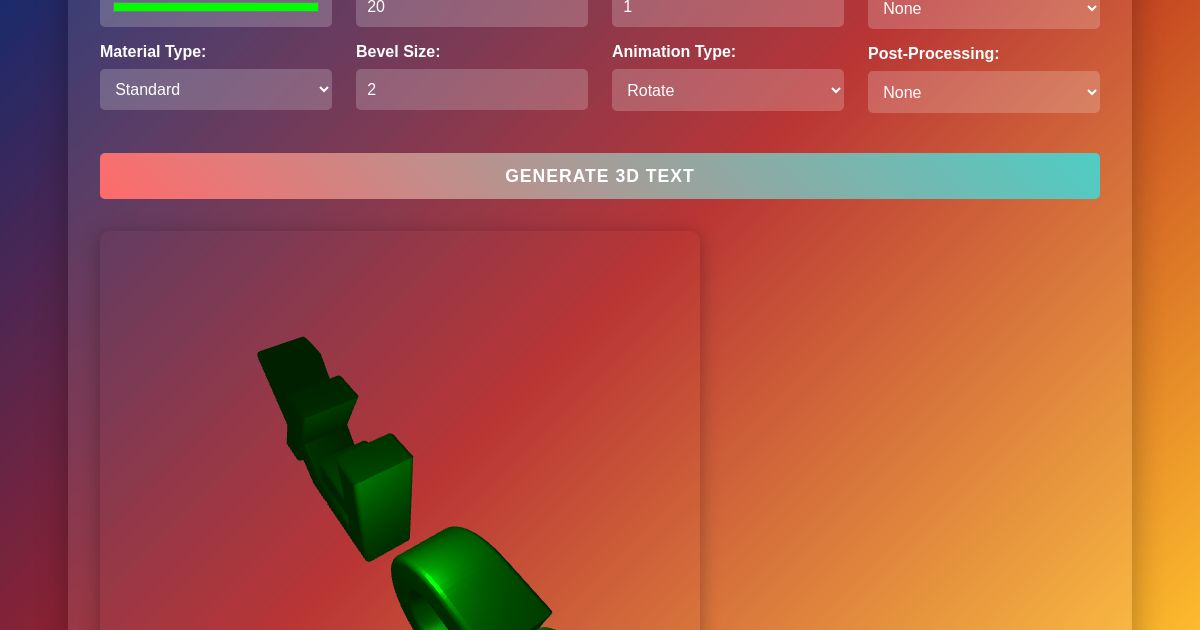 Advanced 3D Text Generator with Enhanced Effects