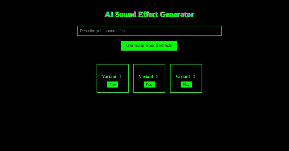 AI Sound Effect Generator