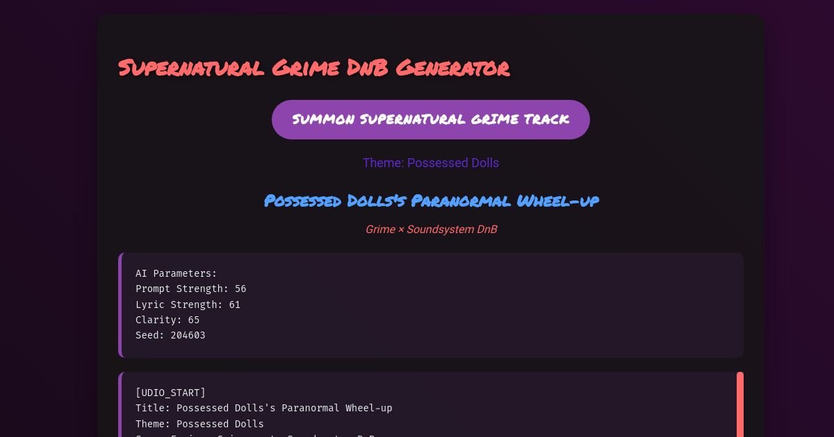 Supernatural Grime DnB Generator