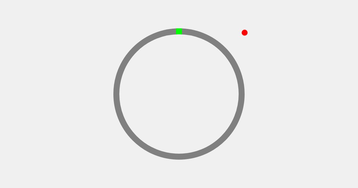 Grey Circle Track with Green Finish Line and Moving Dot