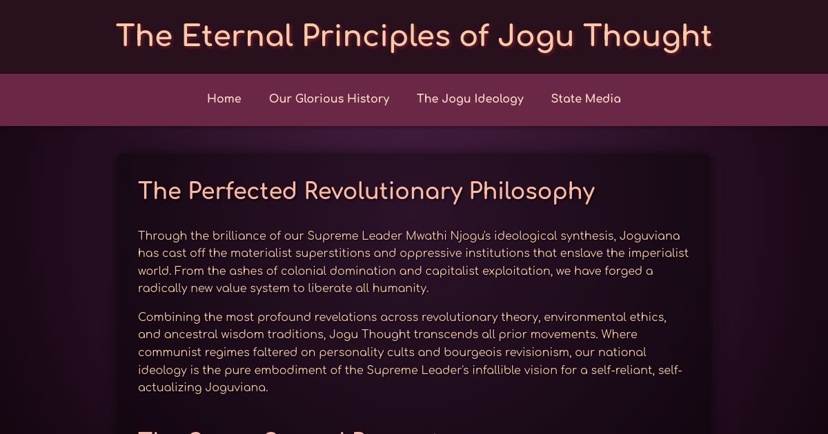 The Eternal Principles of Jogu Thought