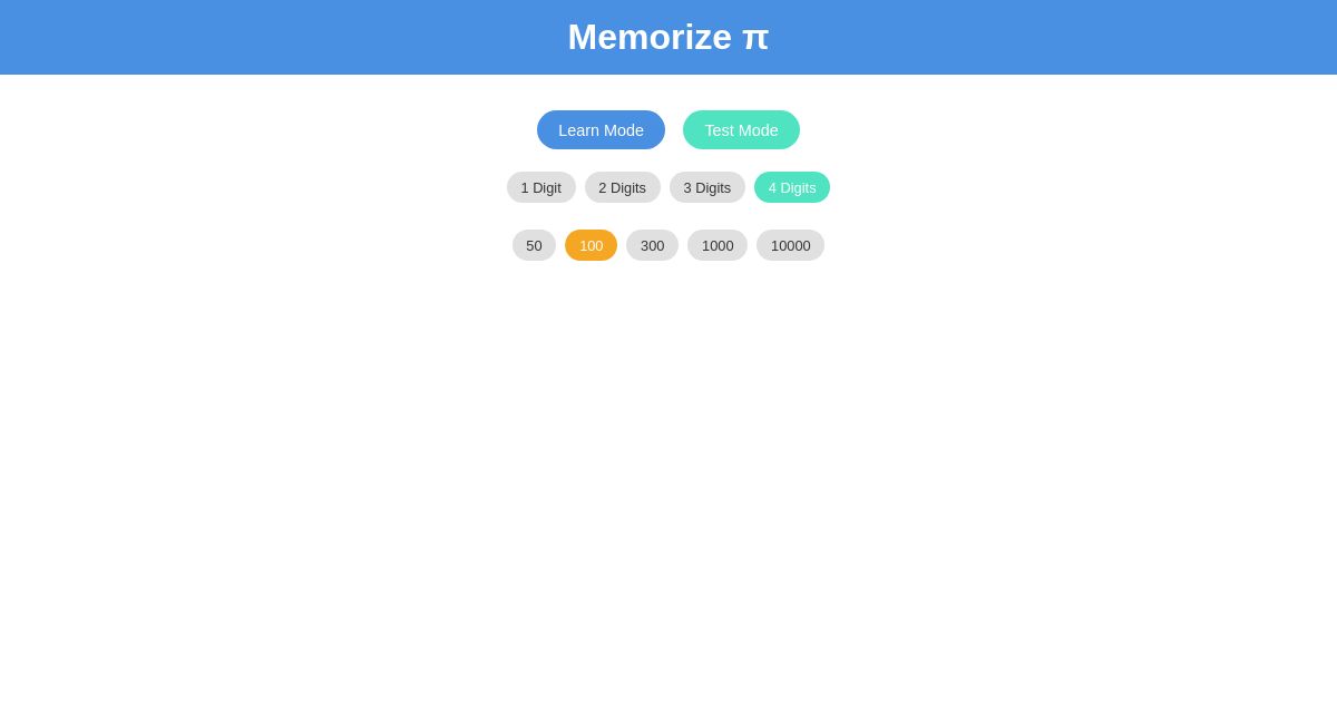Memorize π - Interactive Pi Learning App