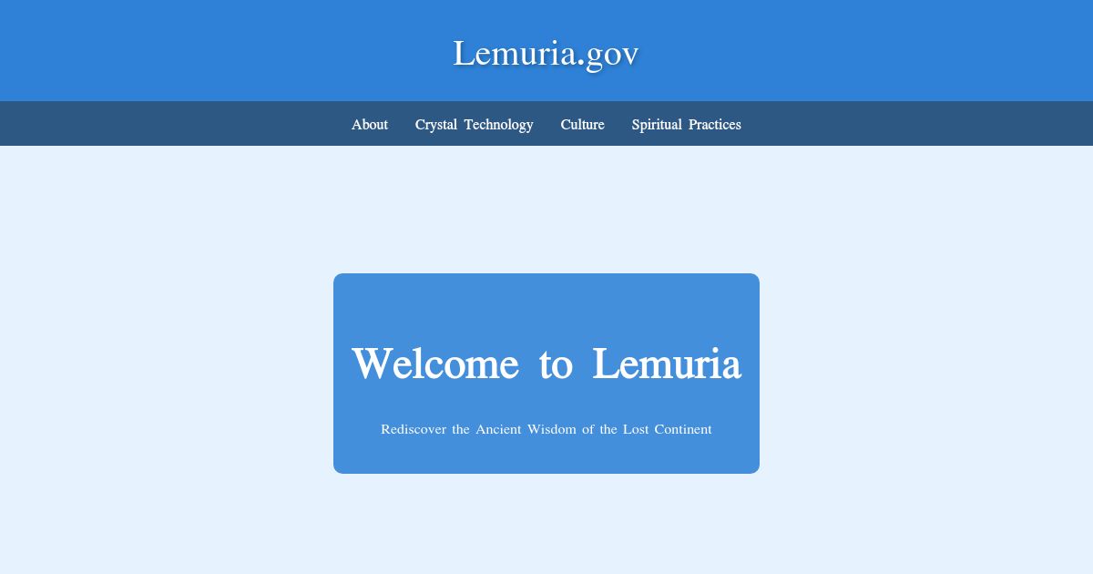 Welcome to Lemuria - The Lost Continent