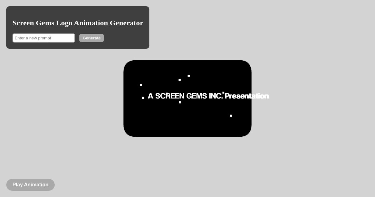 AI Animation Generator - Screen Gems Logo Animation