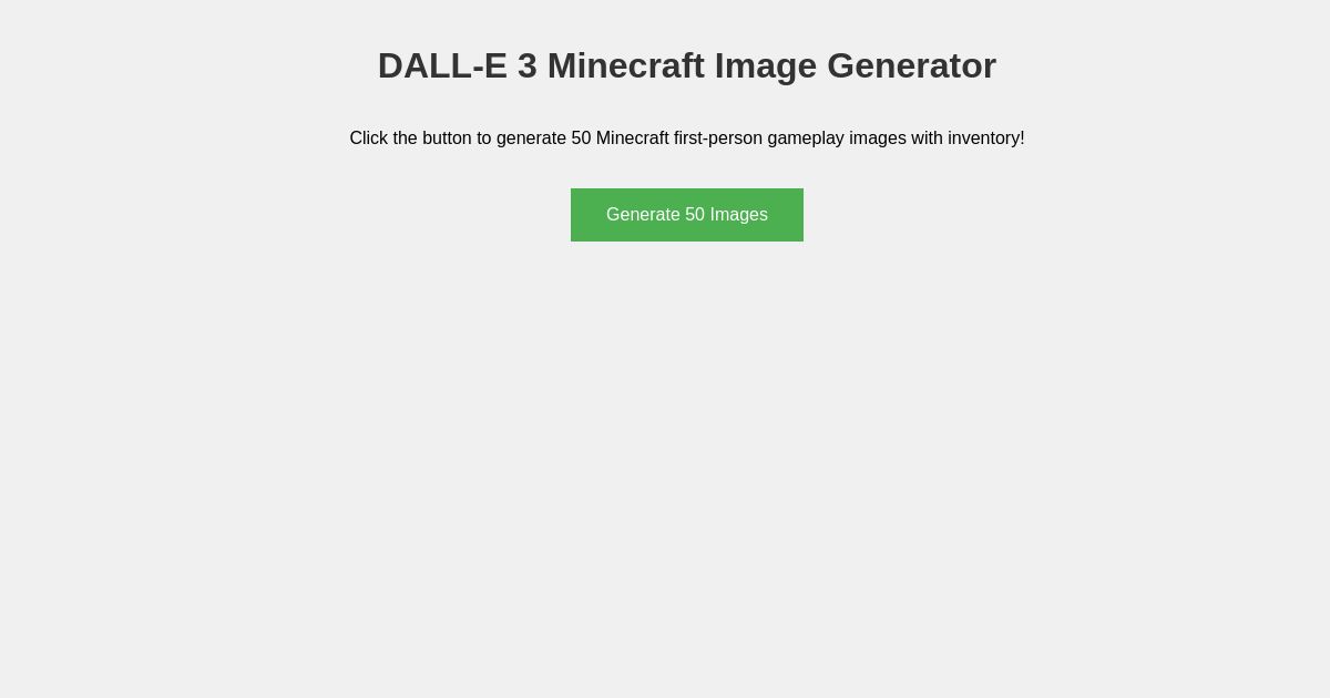 DALL-E 3 Minecraft Image Generator