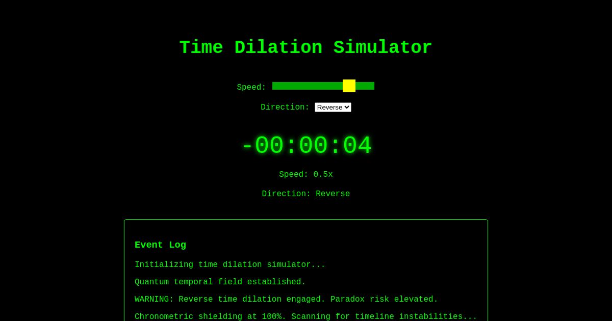 Time Dilation Simulator