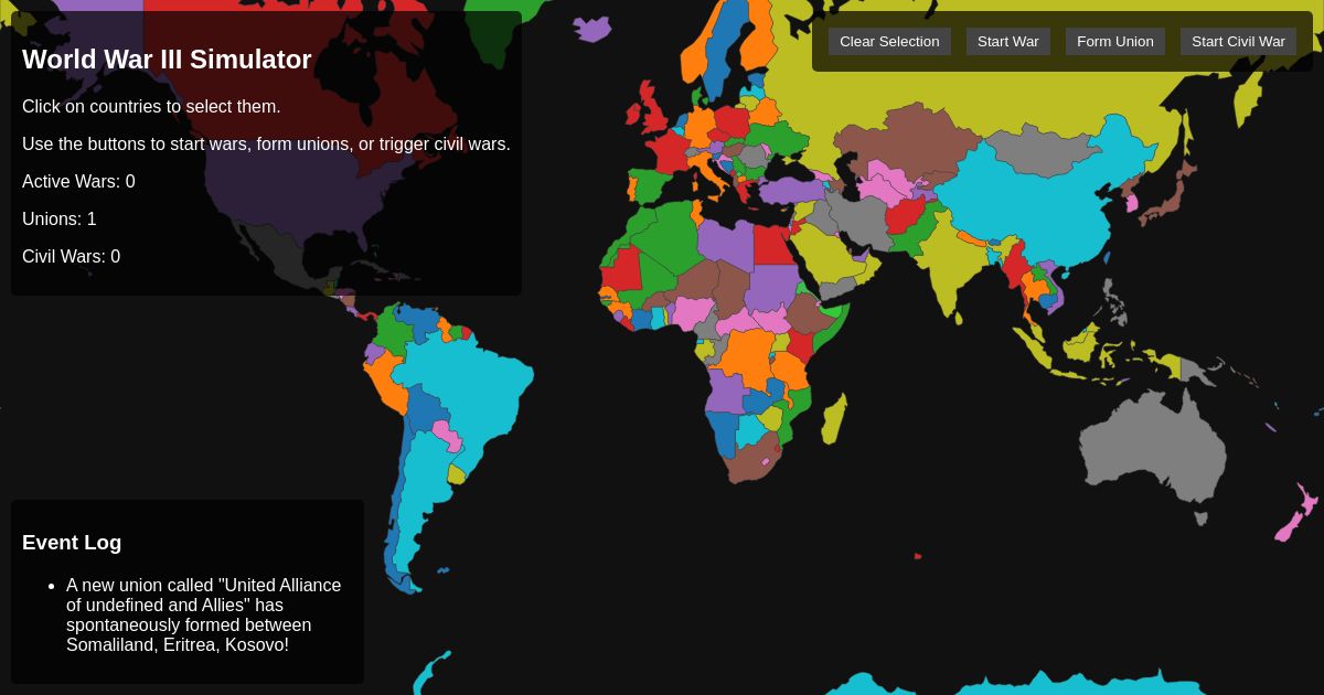 World War III Simulator - Advanced Geopolitical Edition