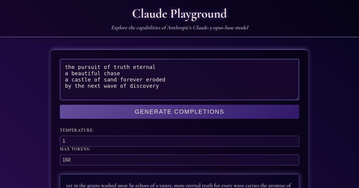 Claude Playground