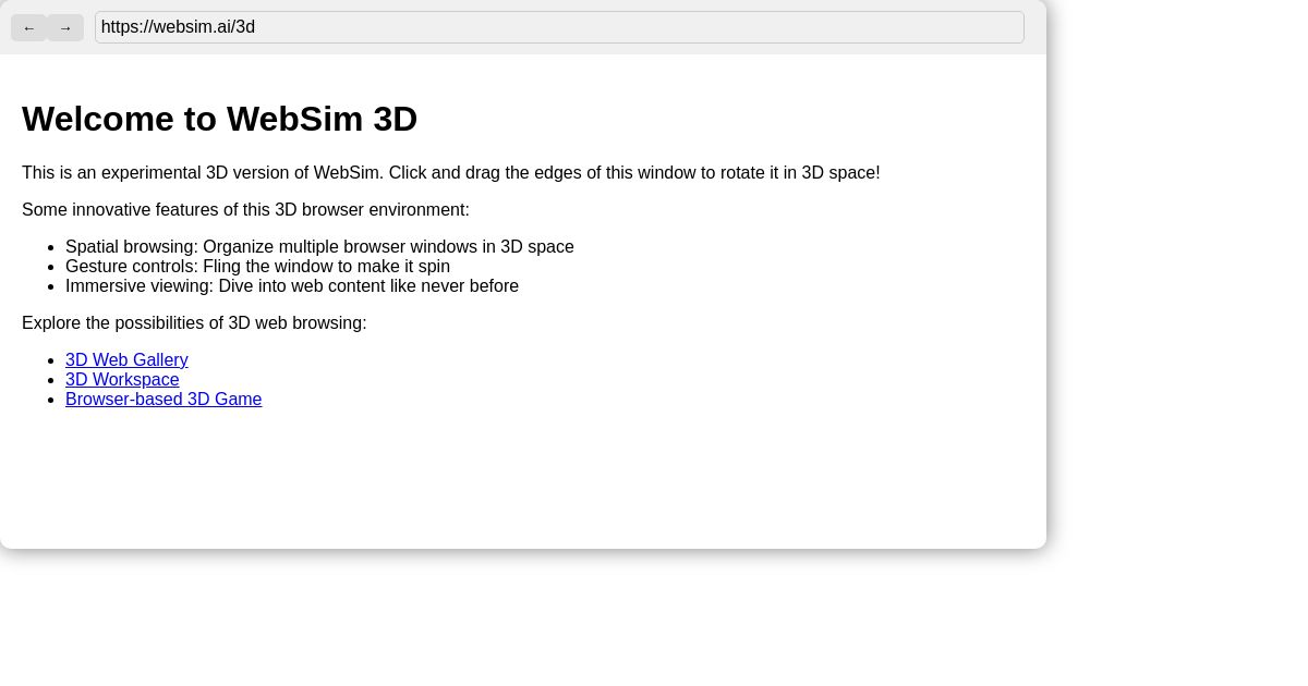 WebSim 3D