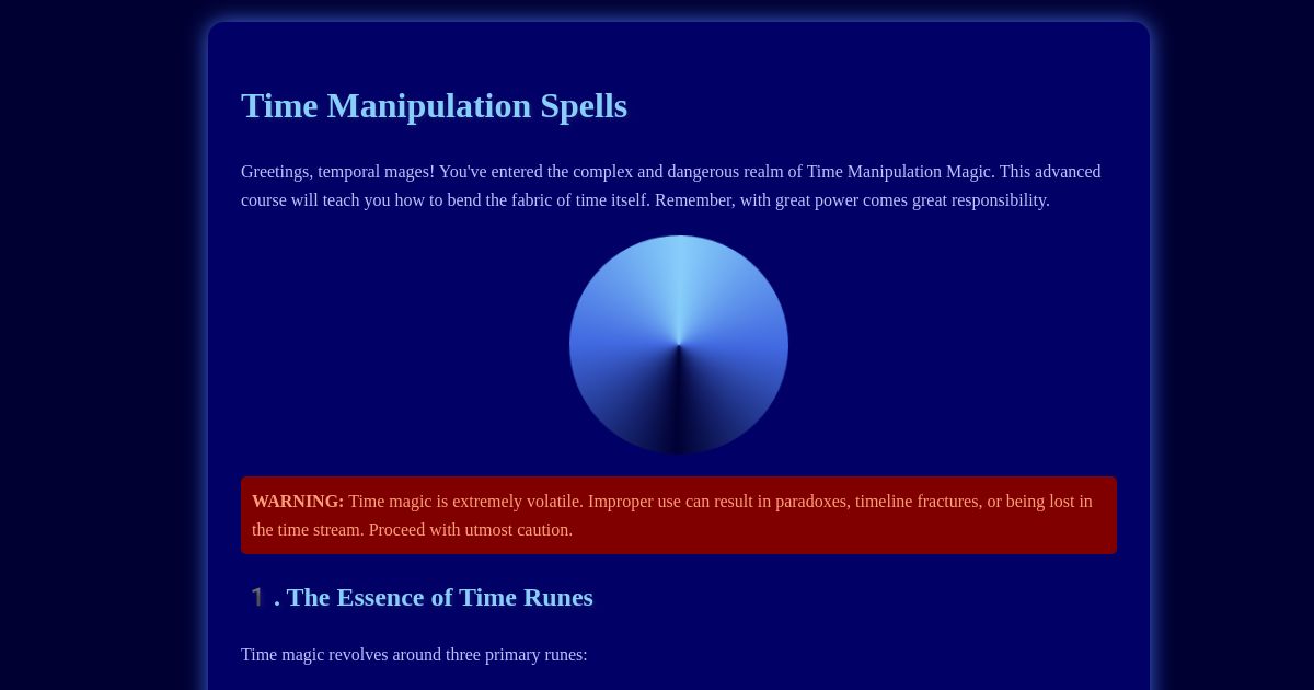 Learn to Program: Time Manipulation Spells