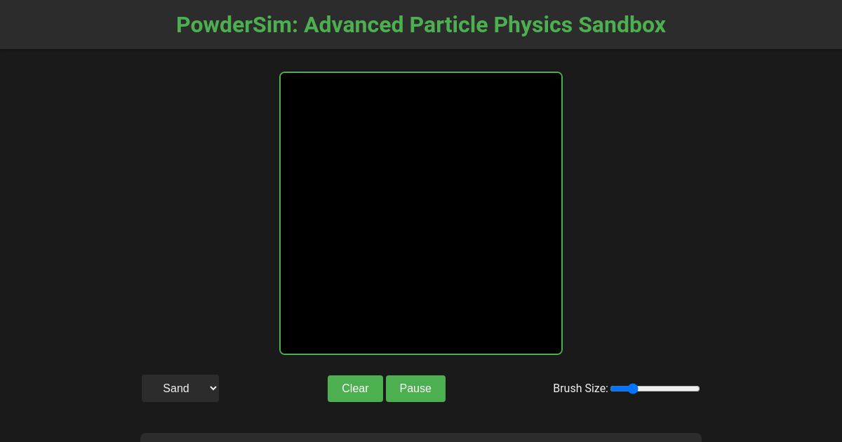 PowderSim: Advanced Particle Physics Sandbox