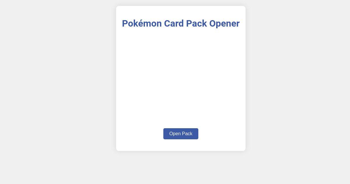 Pokémon Card Pack Opener