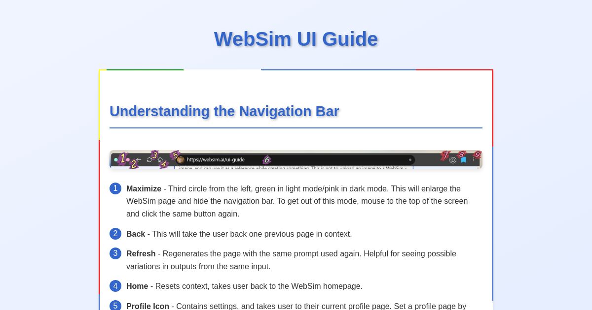 WebSim UI Guide