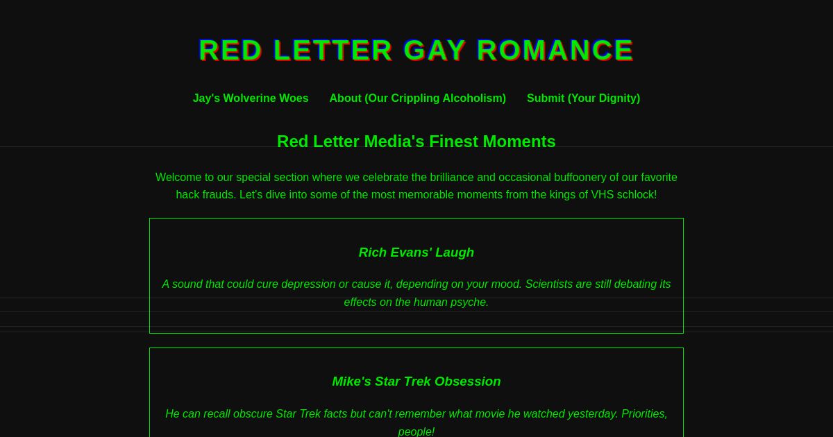 Red Letter Gay Romance - VHS Rental