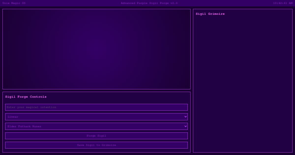 Advanced Purple Sigil Forge - Unix Magic OS