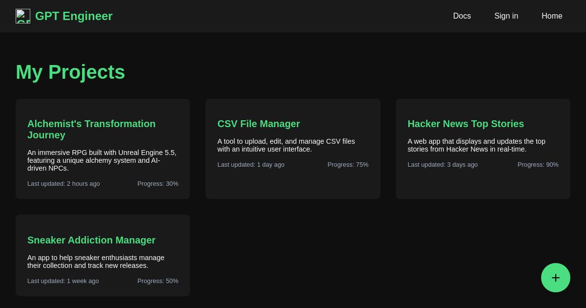 GPT Engineer - My Projects