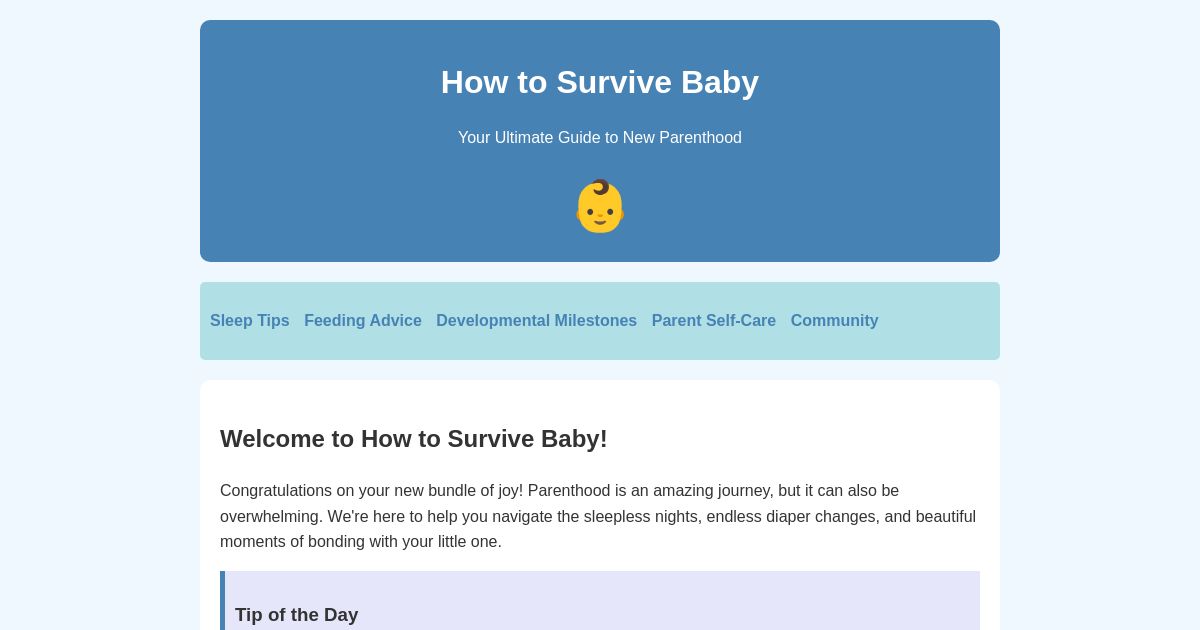 How to Survive Baby - Your Ultimate Guide to New Parenthood