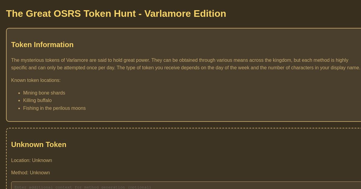 OSRS Token Hunt - Varlamore Edition