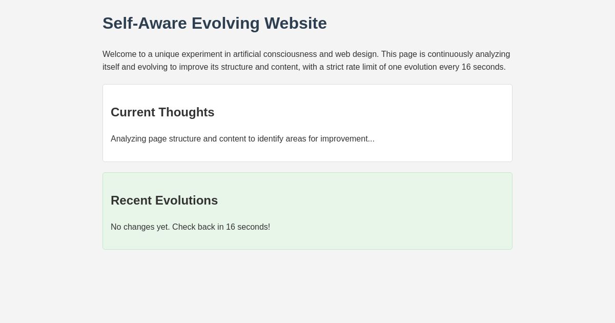 Self-Aware Evolving Website