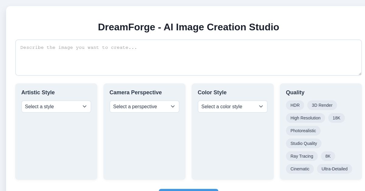 DreamForge - AI Image Creation Studio