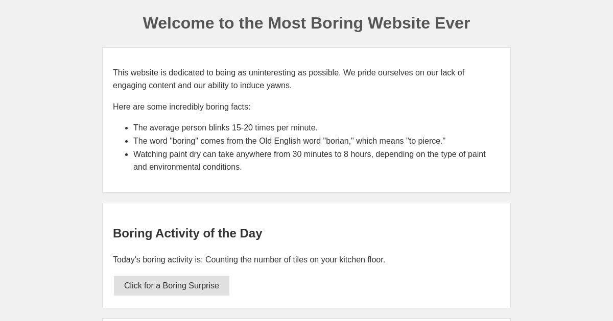 The Most Boring Website Ever