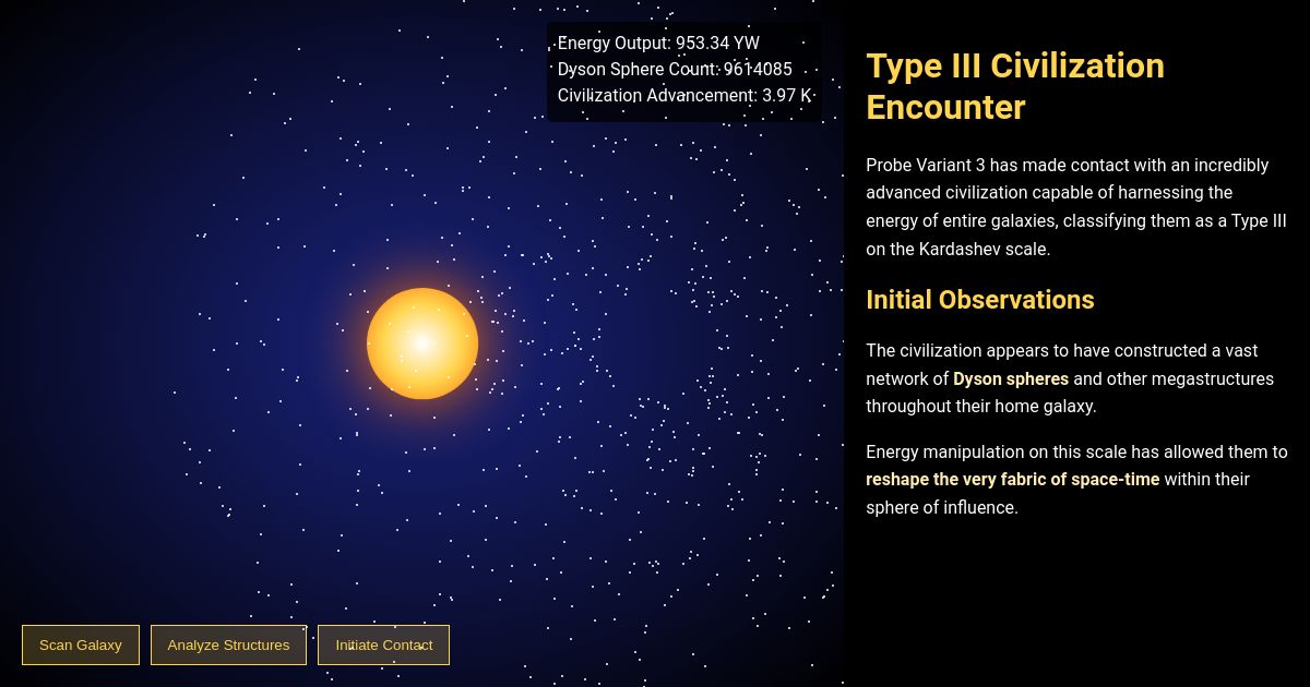 ExoLife 2.0 - Encounter with Type III Civilization
