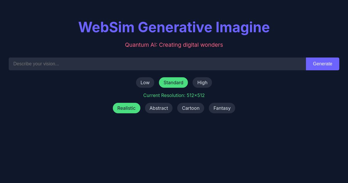 WebSim Generative Imagine - Quantum AI Image Generation