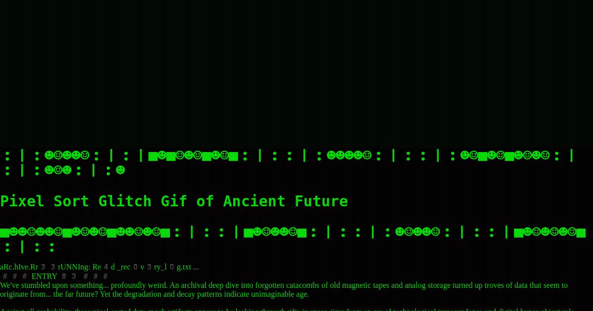 pixel sort glitch gif of ancient future