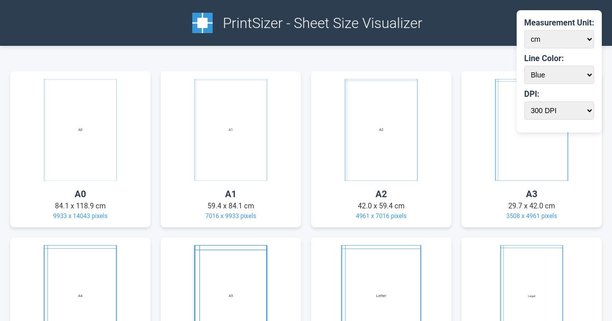 Print Sheet Size Layout